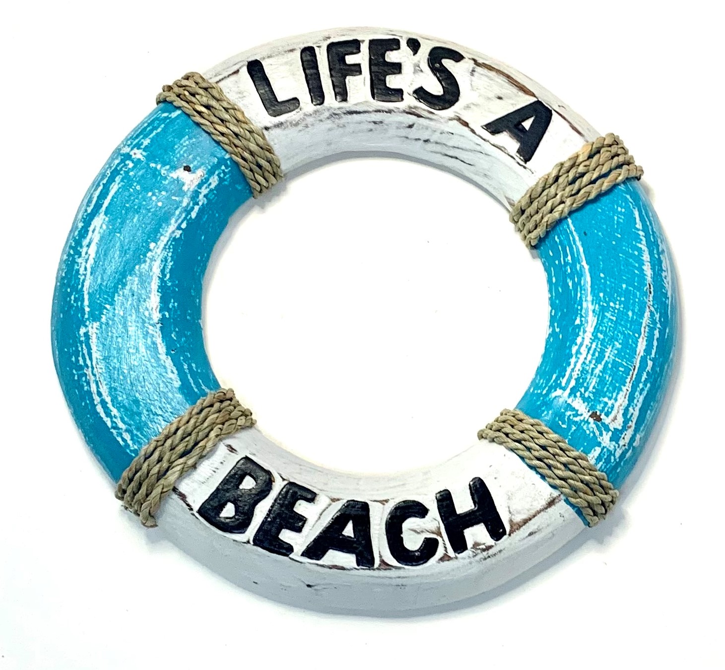 SMALL LIFE RING LIFE’S A BEACH – World Shells Nautical Decor