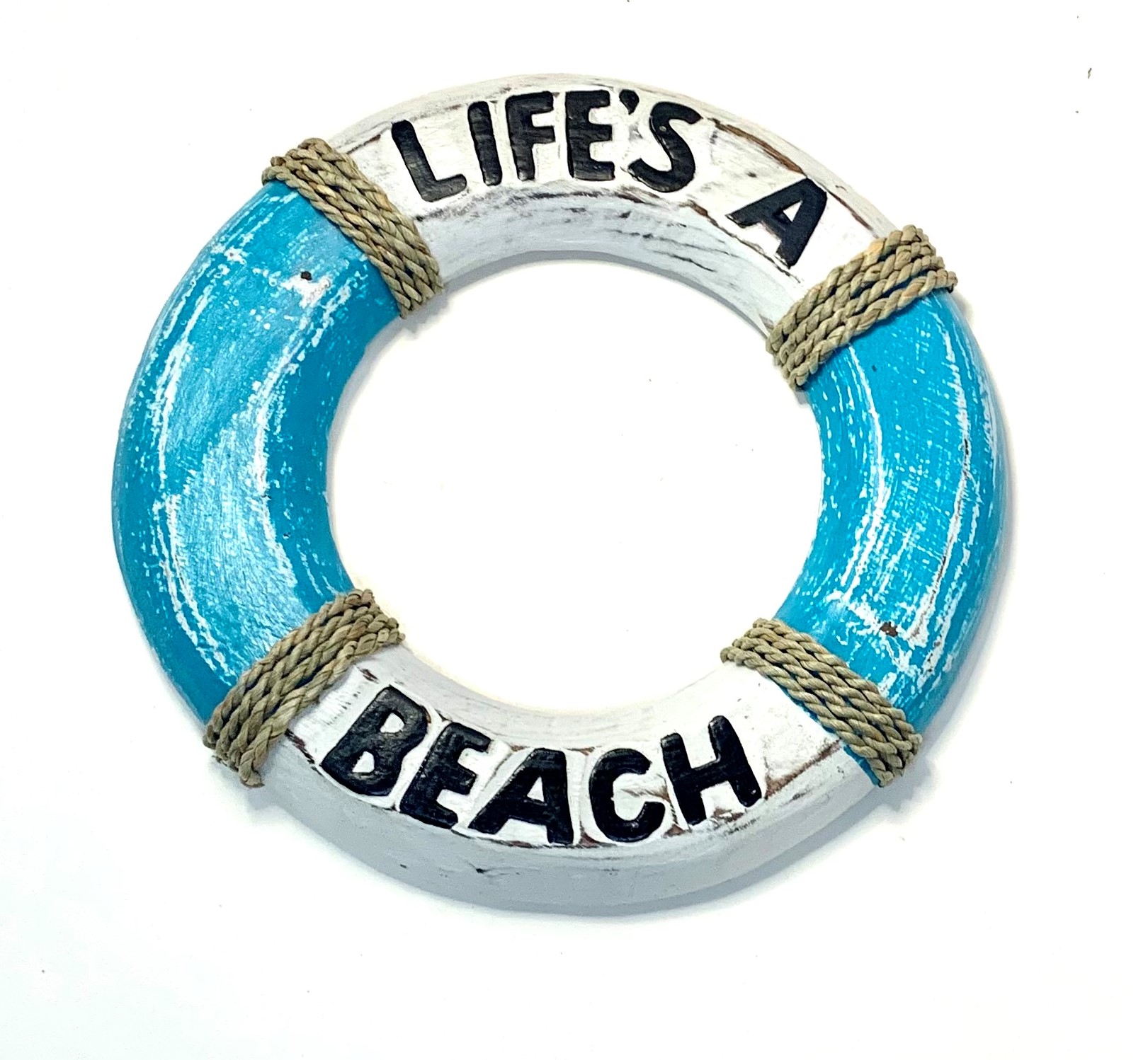 SMALL LIFE RING LIFE’S A BEACH – World Shells Nautical Decor